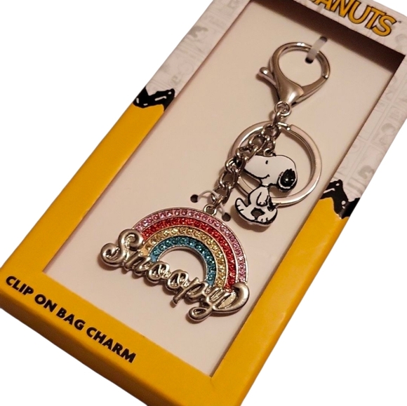 Peanuts | Accessories | Peanuts Snoopy On A Rainbow Pave 3d Bling ...